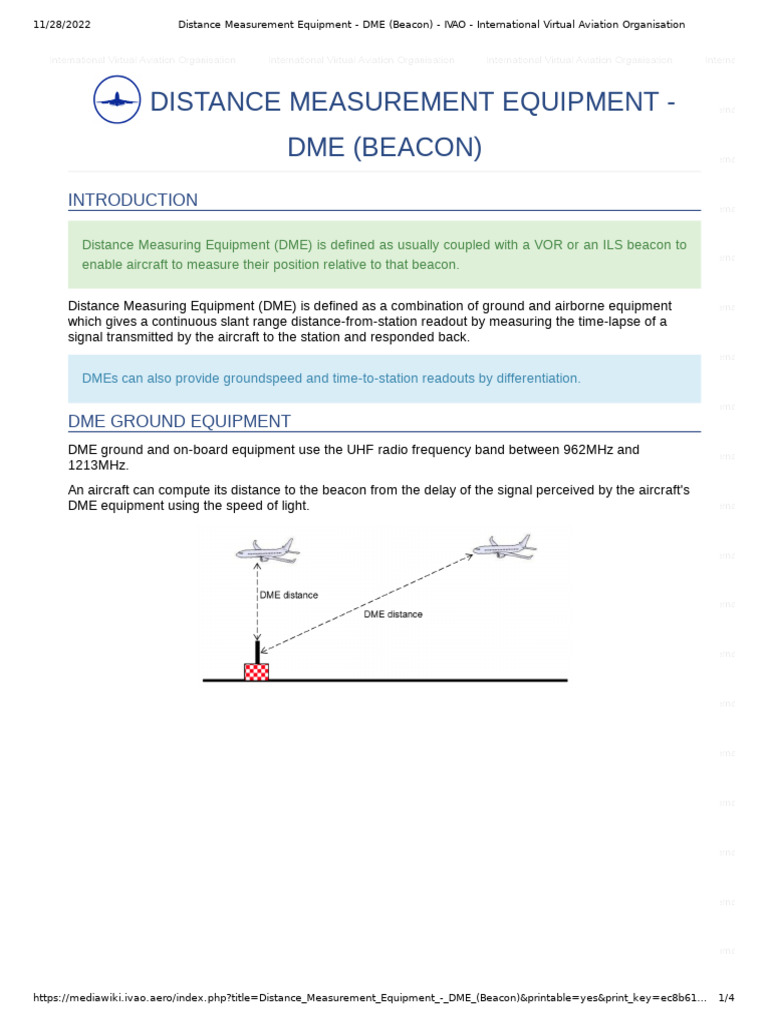 Distance Measurement Equipment - DME (Beacon) | PDF | Measuring Instrument | Wireless