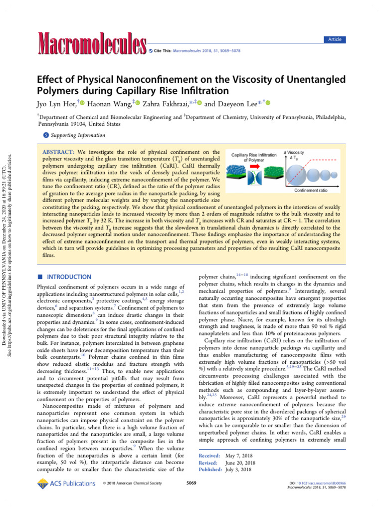 2018 - Effect of Physical Nanoconfinement On The Viscosity of ...