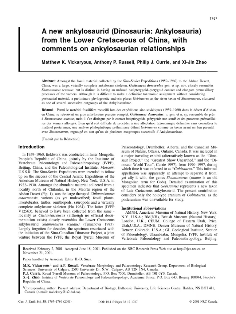 Vickaryous 2001 | PDF | Skull