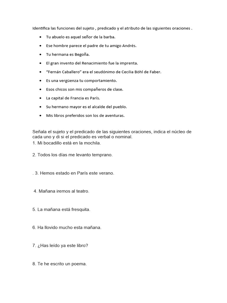 1º Eso Sintaxis | PDF