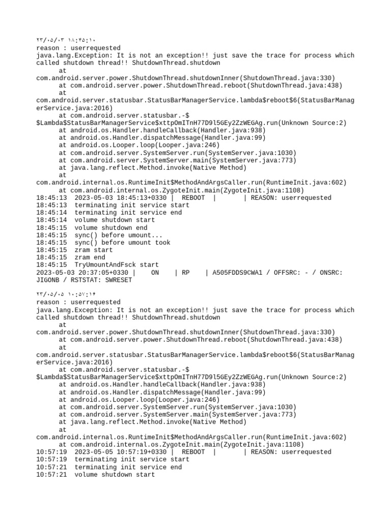 Power Off Reset Reason Backup | PDF | Java (Programming Language) | Concurrent Computing