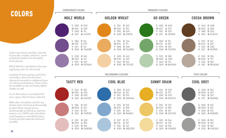 MDLZ Colors | PDF | Color | Communication Design