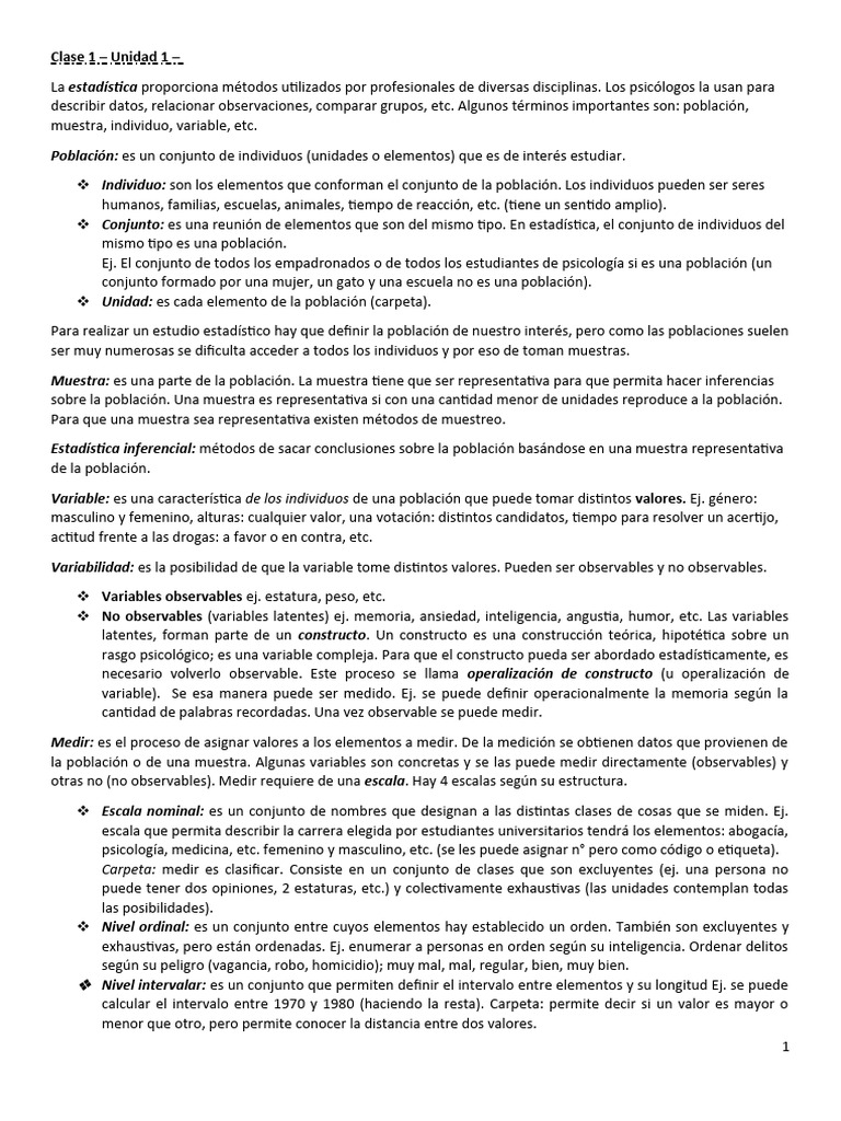 1er. parcial Estadistica | PDF | Diferencia | Dispersión estadística