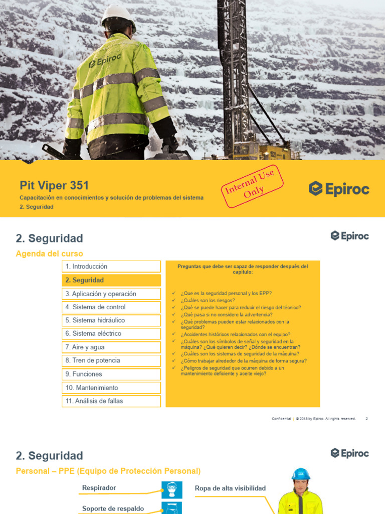 02 Seguridad - PV 351 - Epiroc | PDF | Motores | Tanques