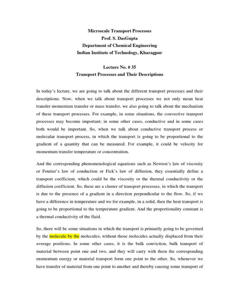 Lec 35 | PDF | Reynolds Number | Transport Phenomena Lec 35 | PDF | Reynolds Number | Transport Phenomena