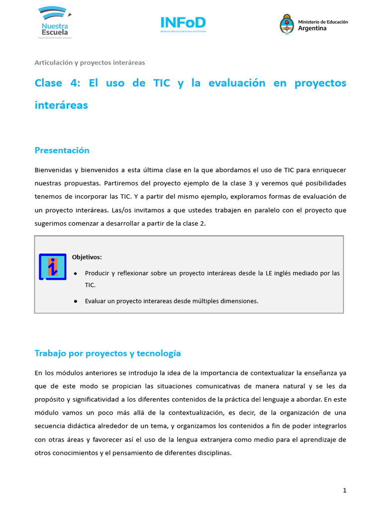Proyectos Clase - 4 | PDF | Evaluación | Enseñando