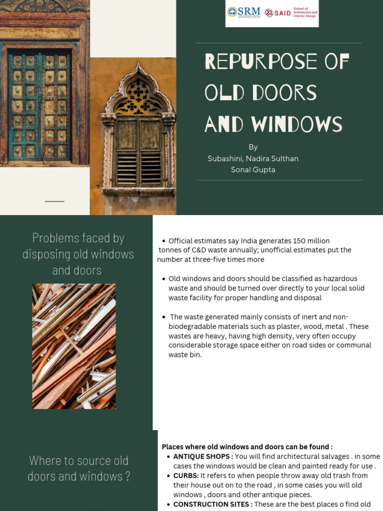 Repurpose of Old Doors and Windows | PDF | Waste | Wood