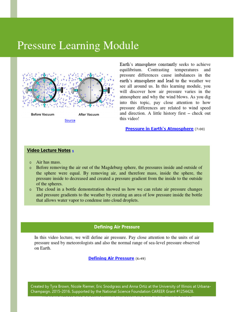 Pressure Module | PDF | Atmospheric Pressure | Atmosphere Of Earth