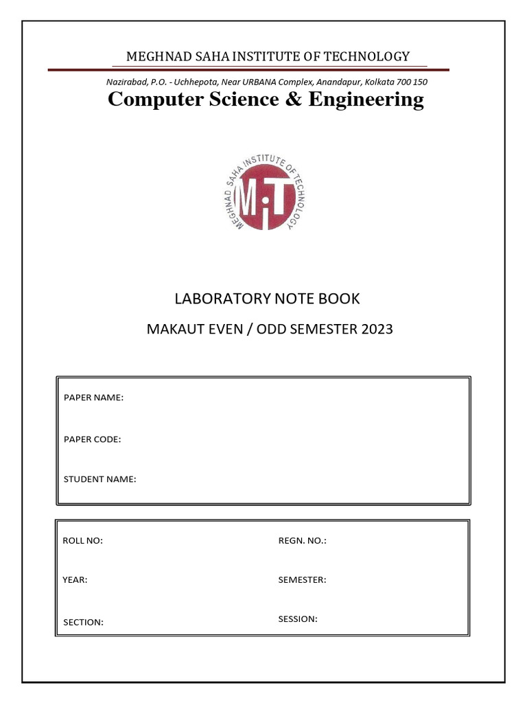 Computer Science & Engineering: Laboratory Note Book | PDF | Transport Layer Security ...