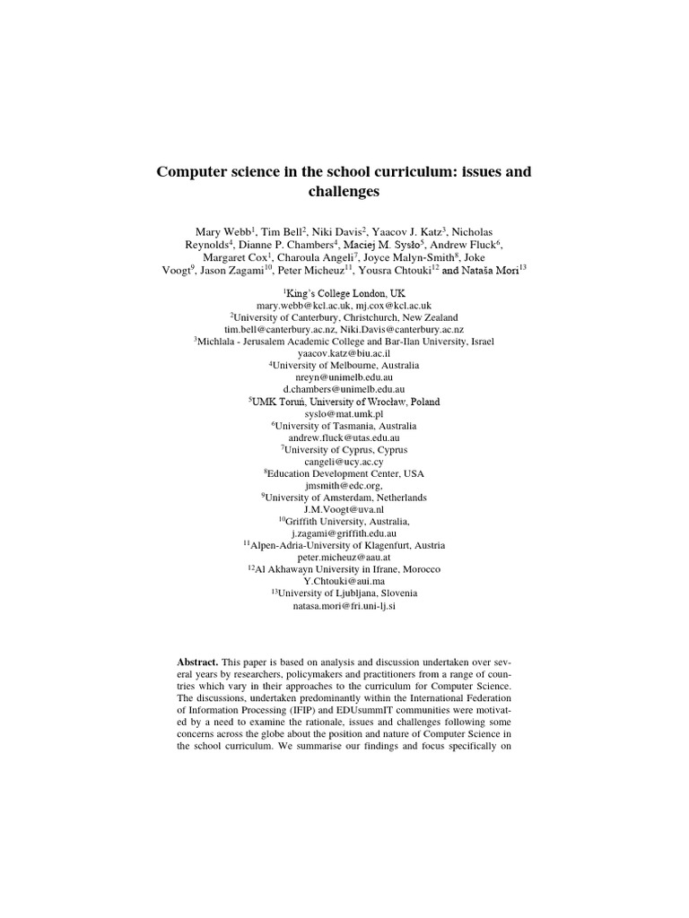 Article Computer | PDF | Curriculum | Pedagogy