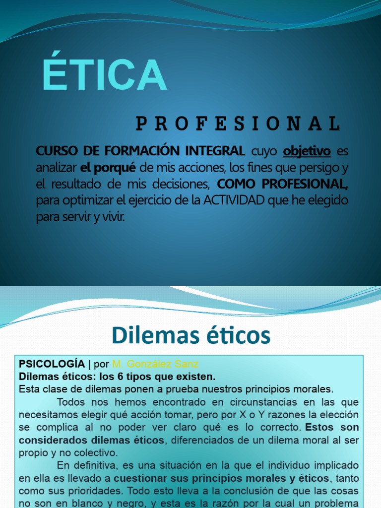 ÉTICA Prof. PRES. 3.2c-2023-Ok. Dilemas Éticos | PDF