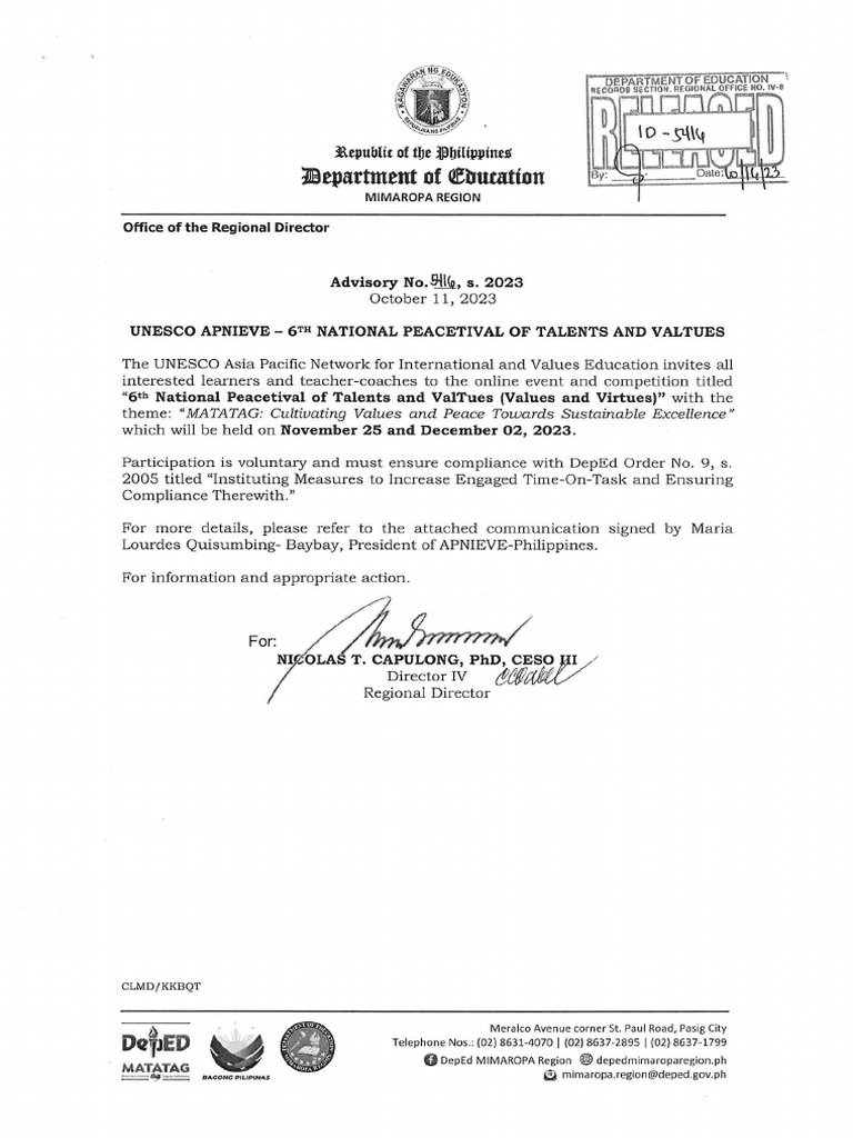 Signed ADVISORY APNIEVE | PDF