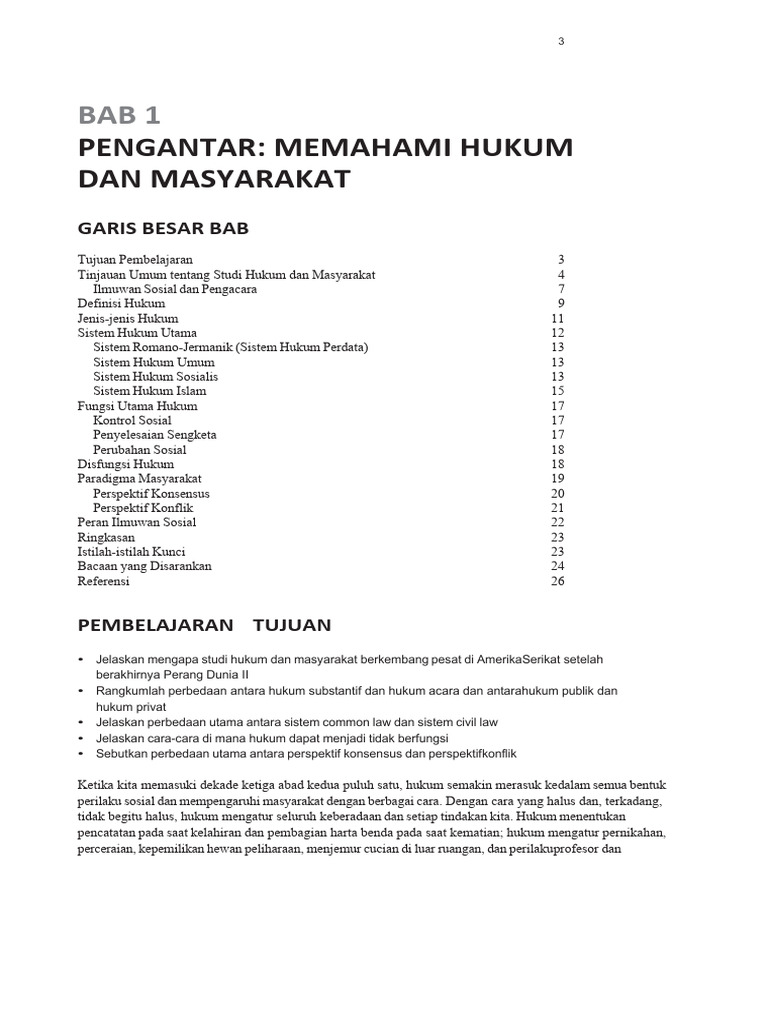 PRINT - Bab 1 Law and Society Steven Vago - Indonesia | PDF
