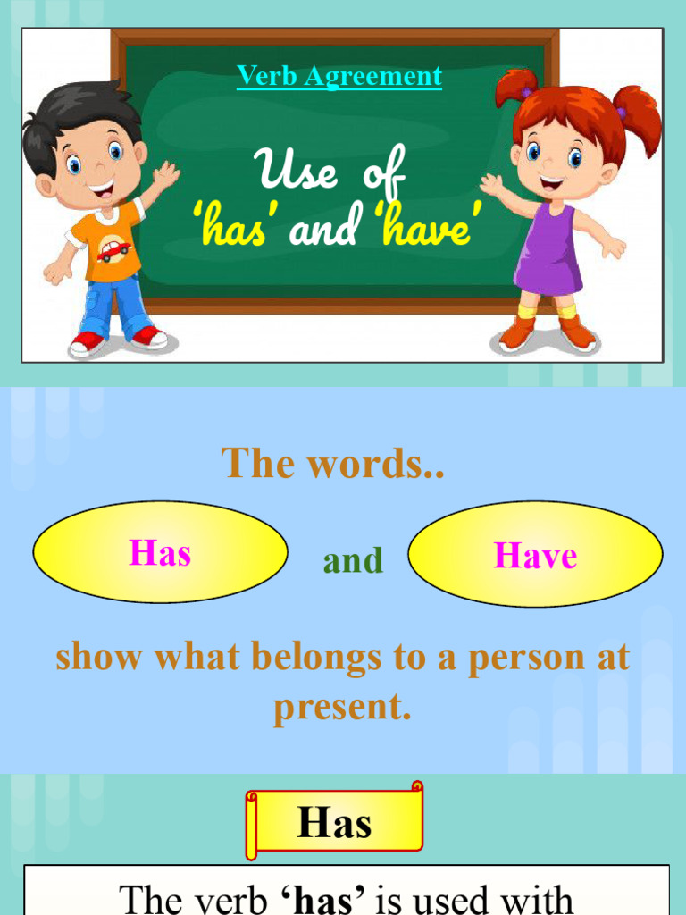 Use of 'Has' & 'Have' (Workbook PG No.54-56) | PDF | Grammatical Number ...