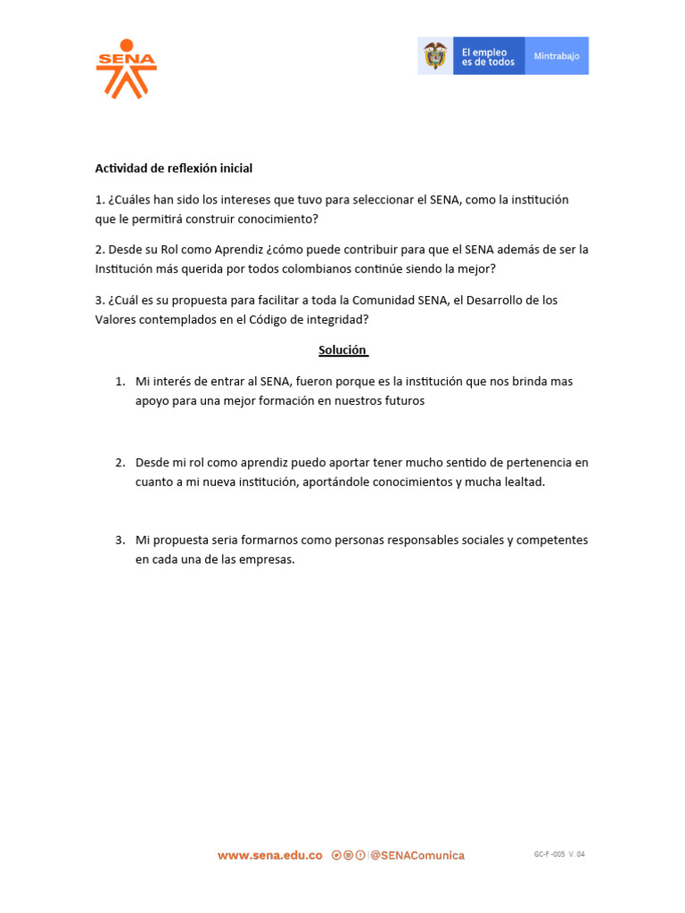 Actividad de Reflexion Inicial Daniela, Cristian y Naian | PDF | Aprendizaje | Plan de estudios