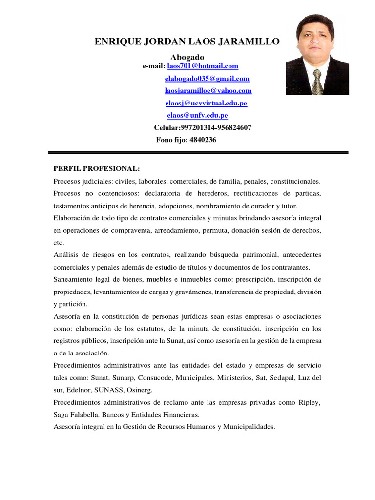 CV Ejlj Documentado 2022 | PDF | Universidad | Perú