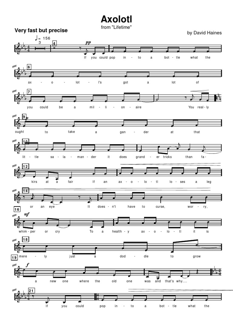 Axolotl MS Voice Only 9 Oct 2007pdf | PDF | Musical Forms | Musical ...