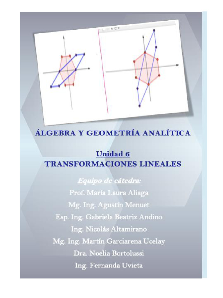 Unidad 6 - Transformaciones Lineales | PDF | Mapa lineal | Espacio vectorial