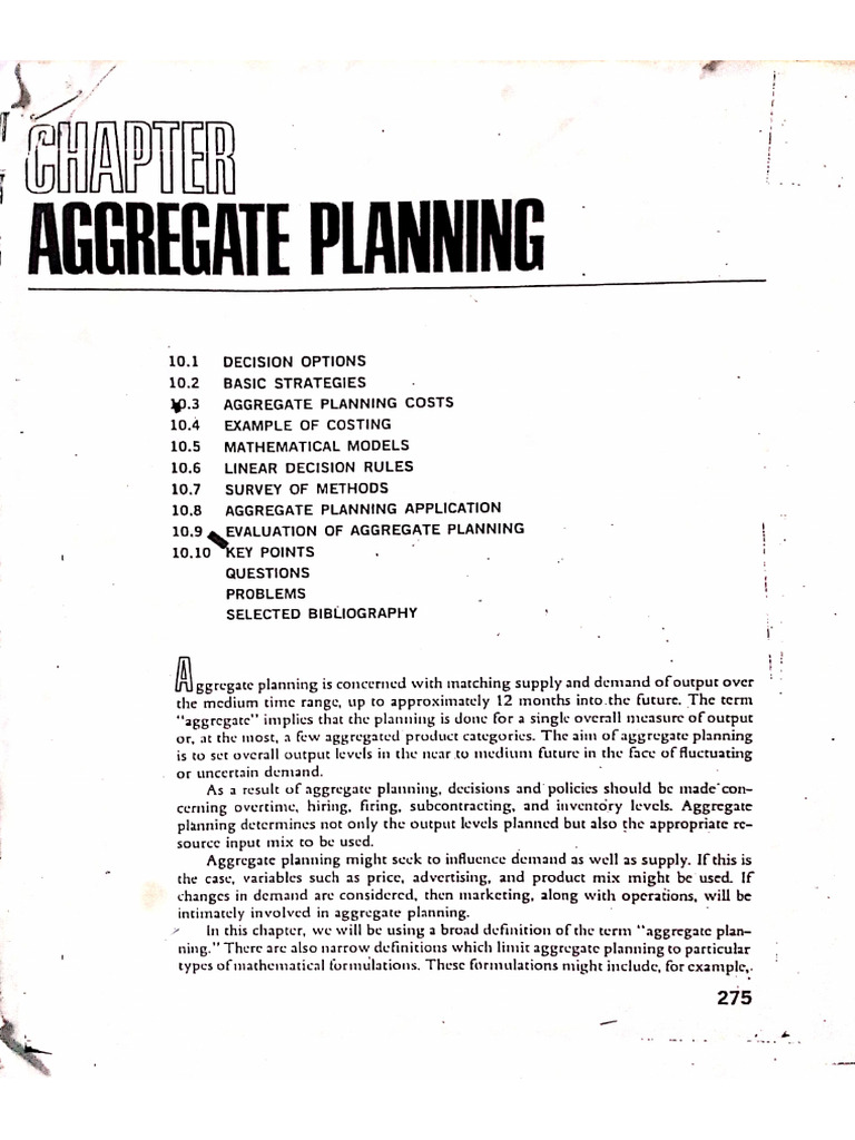 Aggregate Planning | PDF