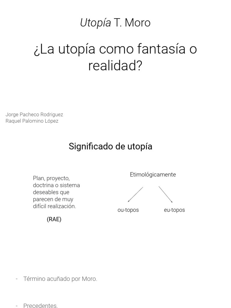 Utopia T. Moro La Utopia Como Fantasia o Realidad | PDF | utopía