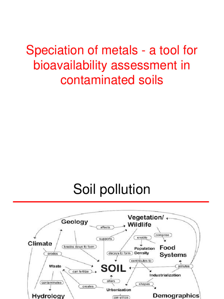 Introduction To Metal Speciation For Bioavailability | PDF | Soil ... Introduction To Metal Speciation For Bioavailability | PDF | Soil ...