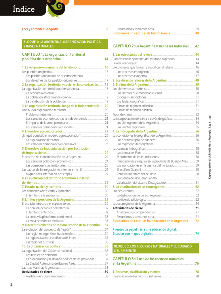 Geo3-Argentina Indice | PDF | Clima | Argentina