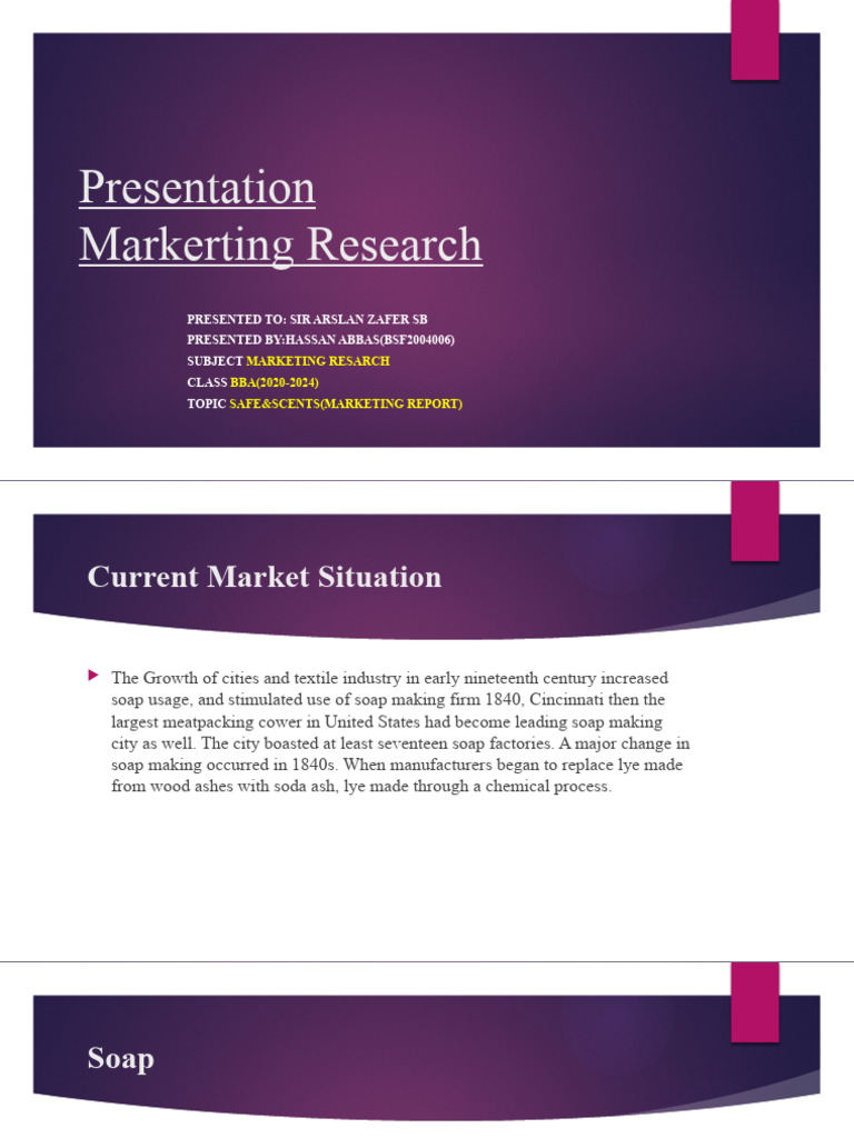 Marketing Report on Safe&Scent Soap | PDF | Target Audience | Market ...
