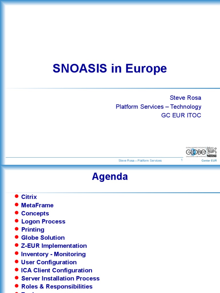 M - 05 - SNOASIS Presentation | PDF | Citrix Systems | Server (Computing)