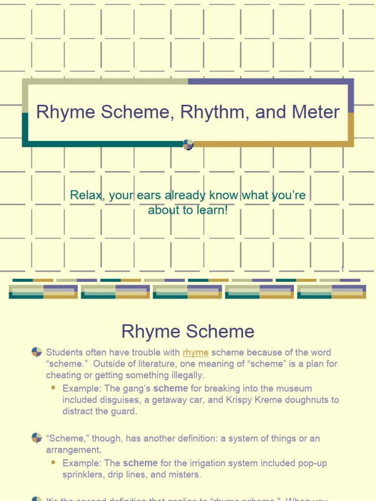 Rhyme Scheme Rhythm and Meter | PDF | Metre (Poetry) | Poetry