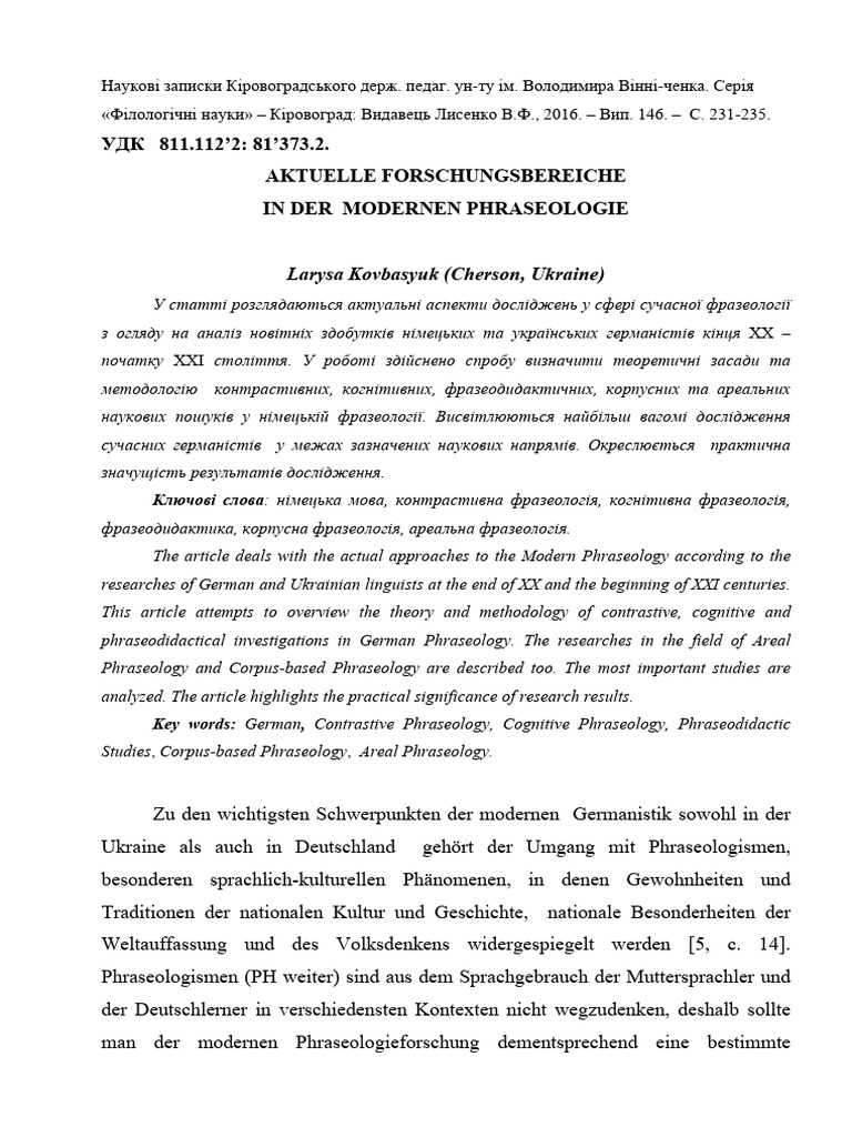 Aktuelle Forschungsbereiche in Der Moder | PDF