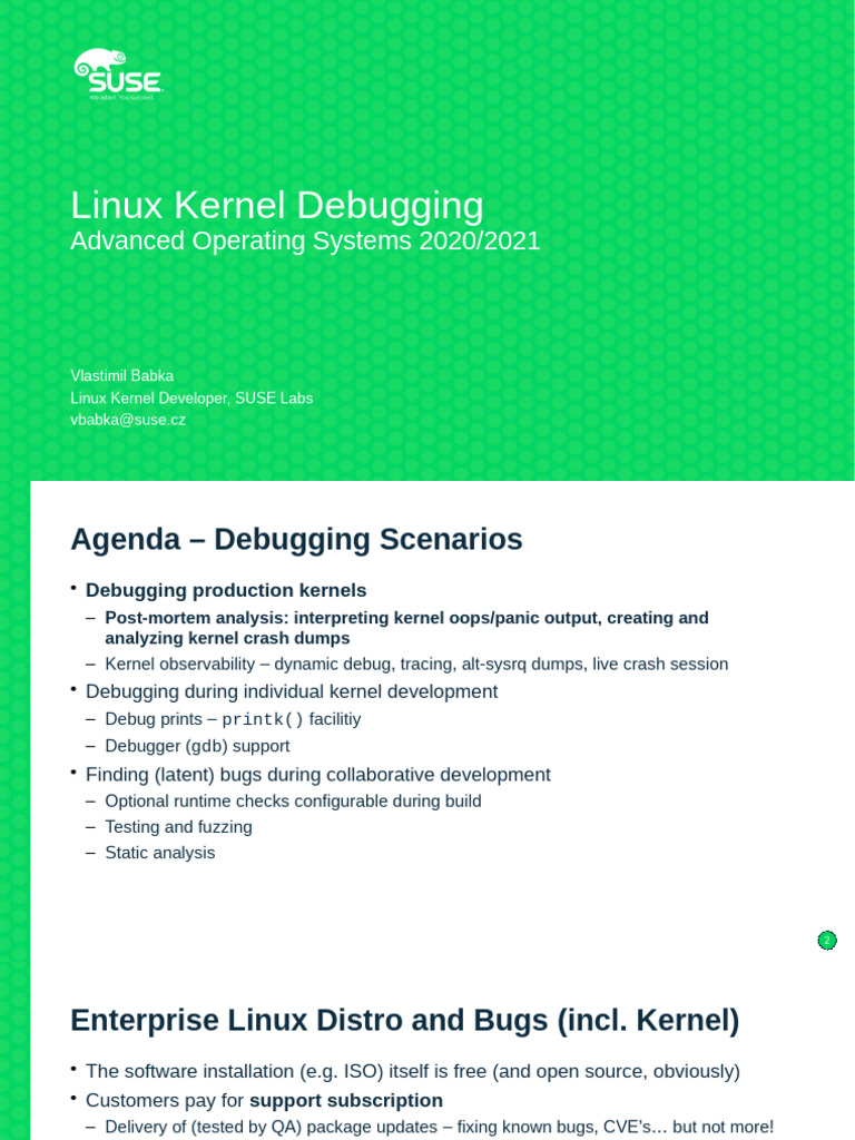 Linux Kernel Debugging - Suse | Download Free PDF | Debugging | Software Bug