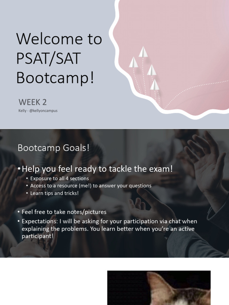 Kellyoncampus PSAT+SAT Bootcamp Week 2 | PDF | Sat | Psat/Nmsqt