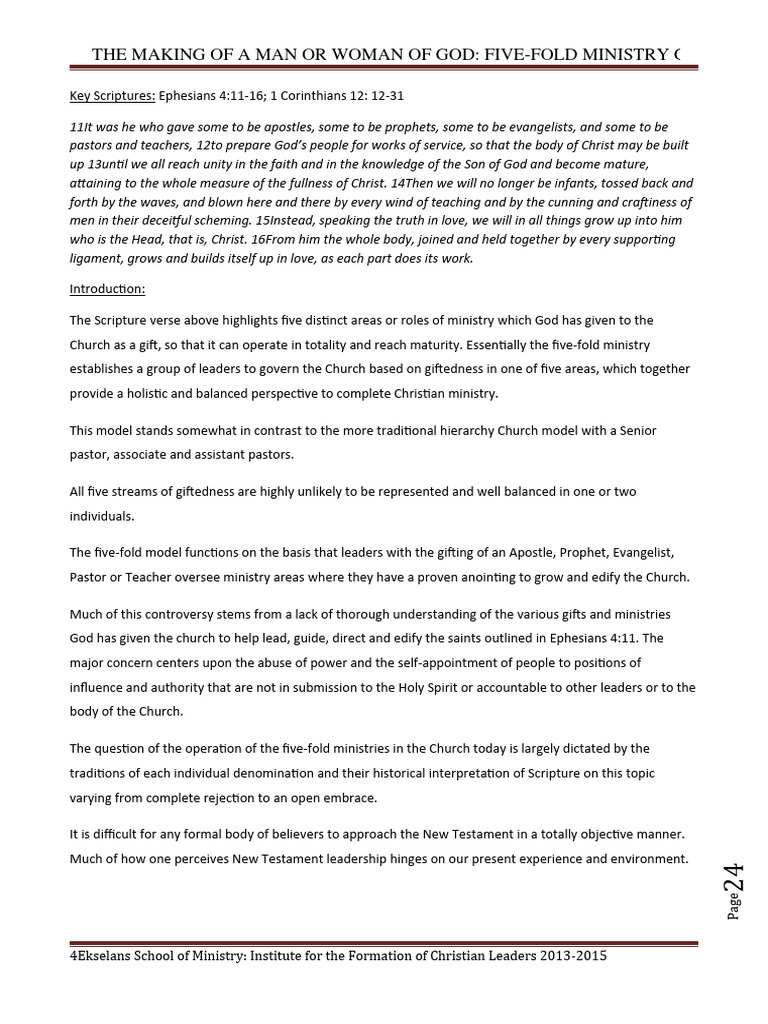 Five-Fold Ministry 2 | PDF | Spiritual Gift | Prophecy