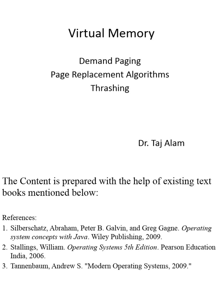 Week10 Virtual Memory | PDF | Process (Computing) | Scheduling (Computing)