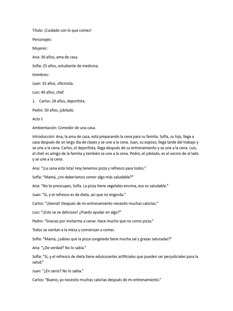 Guion Teatral | PDF | Refresco | Comida y bebida