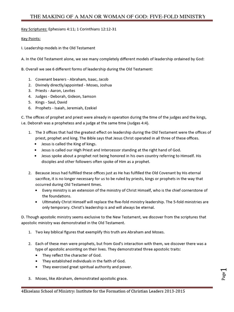 Understanding the Five-Fold Ministry | PDF | Jesus | Prophet