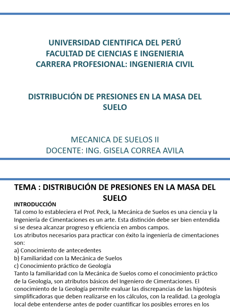 Tema 1 Esfuerzos Dentro de Una Masa de Suelo Sin Carga | PDF | Ingeniería | Mecánica de suelos