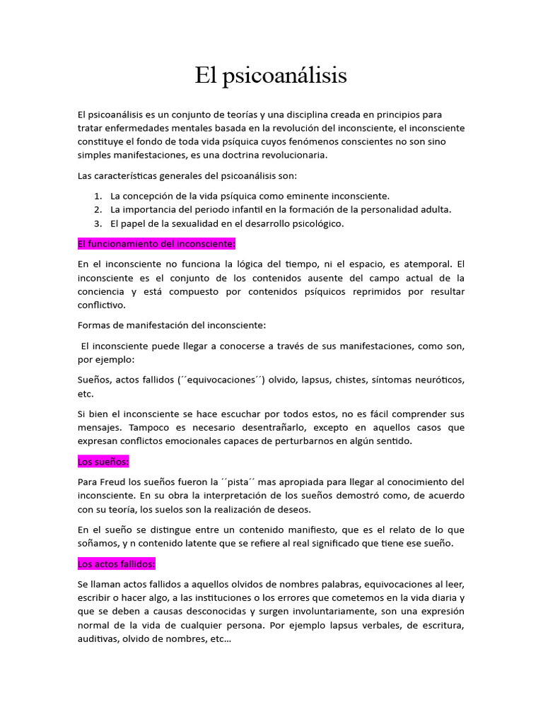 El_psicoanálisis sofi | PDF | Mente inconsciente | Psicoanálisis
