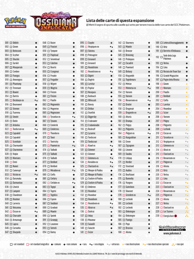 Obsidian Flames Card List | PDF | Nintendo | Video Games