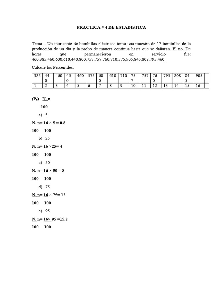 Practica 4 de Estadistica | PDF
