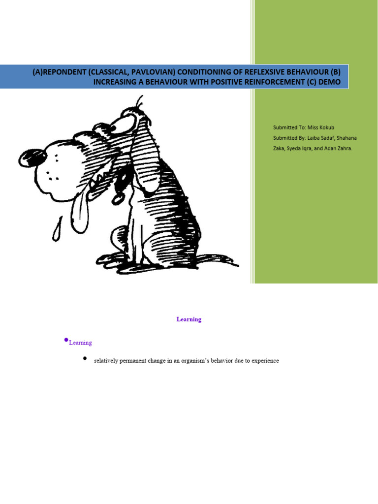 Classical Conditioning (100 | PDF | Classical Conditioning | Reinforcement