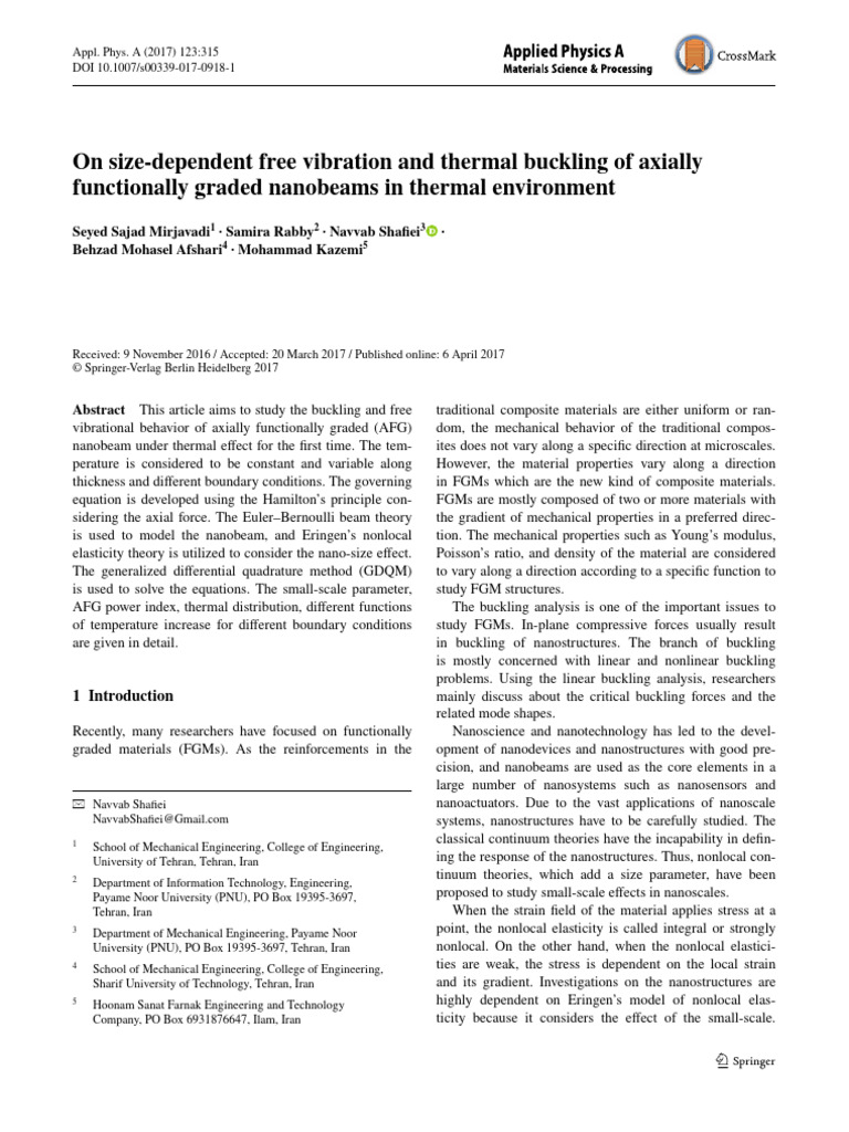 14.on Size-Dependent Free Vibration and Thermal Buckling of Axially Functionally Graded ...