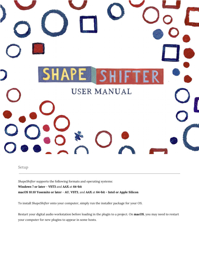 ShapeShifter User Manual | PDF | Sound | Audio Engineering