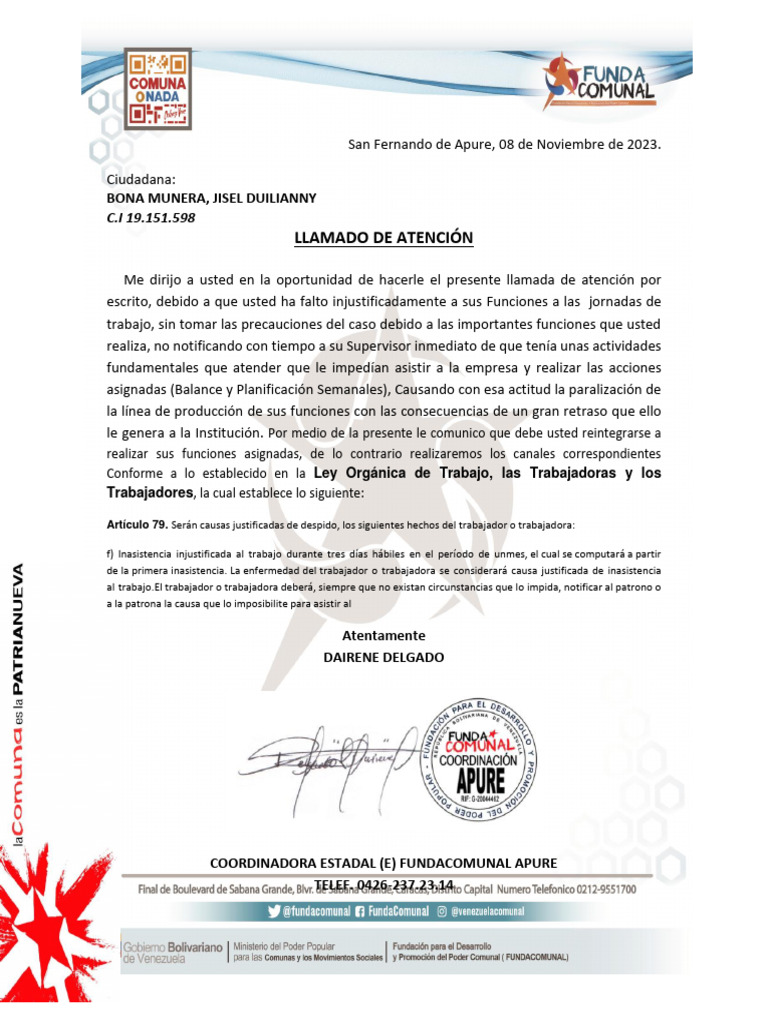 Llamados de Atencion | PDF | Gobierno