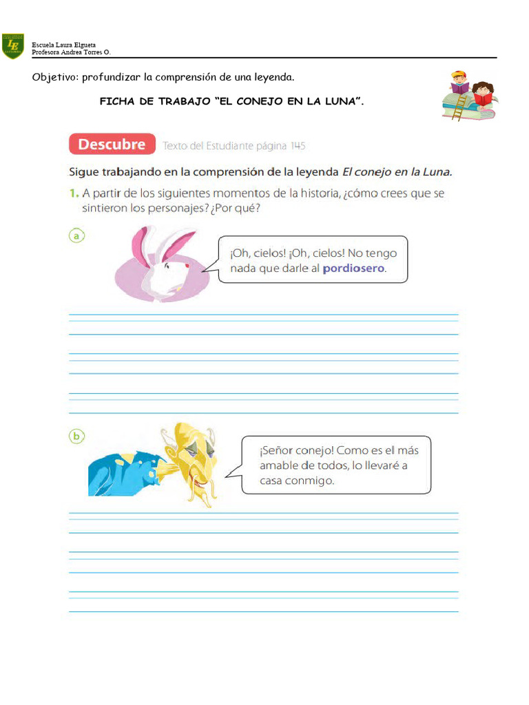 Ficha El Conejo en La Luna. | PDF