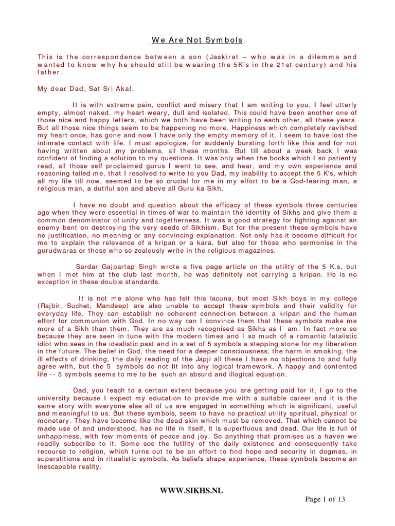 We Are Not Symbols | PDF