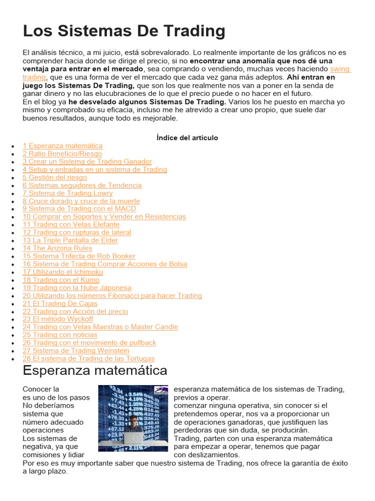 4 Sistemas de Trading | PDF | Comerciante (Finanzas) | Economias