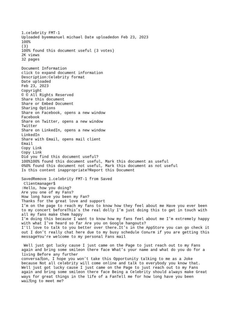 1.celebrity FMT-WPS Office | PDF | Feeling | Love