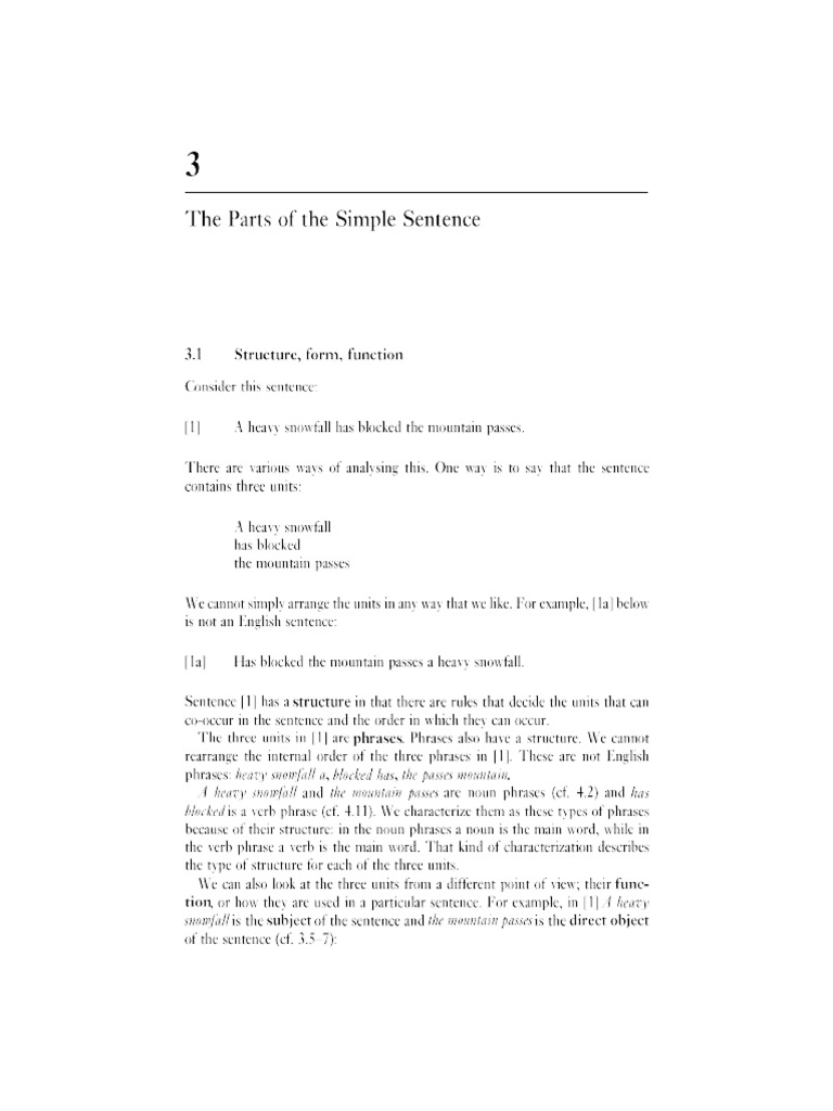 The Parts of The Simple Sentence - Assignment 2 | PDF