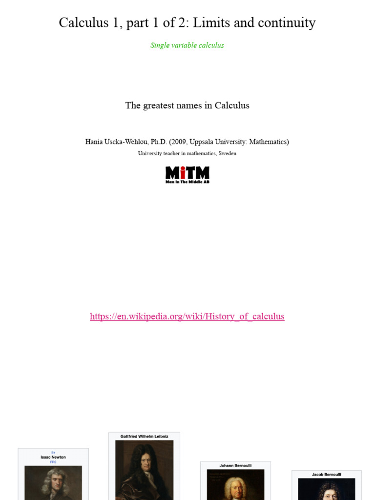 4.1 004 Slides The Greatest Names in Calculus | Download Free PDF ...
